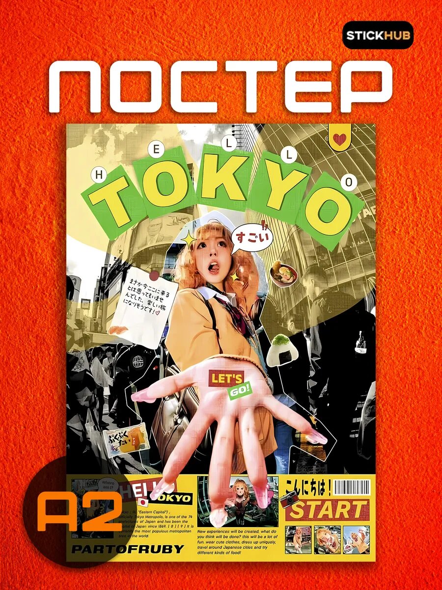 Постер на стену Hello Tokyo Part of Ruby