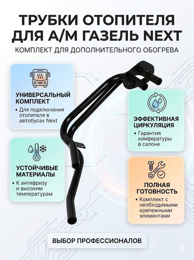 Трубопровод дополнительного отопителя для а/м Газель Next автобус "Ситилайн" (к-т 2шт)