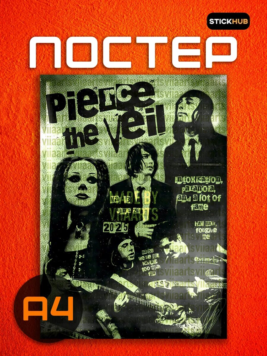 Постер на стену Pierce the Veil: Гранж-постер