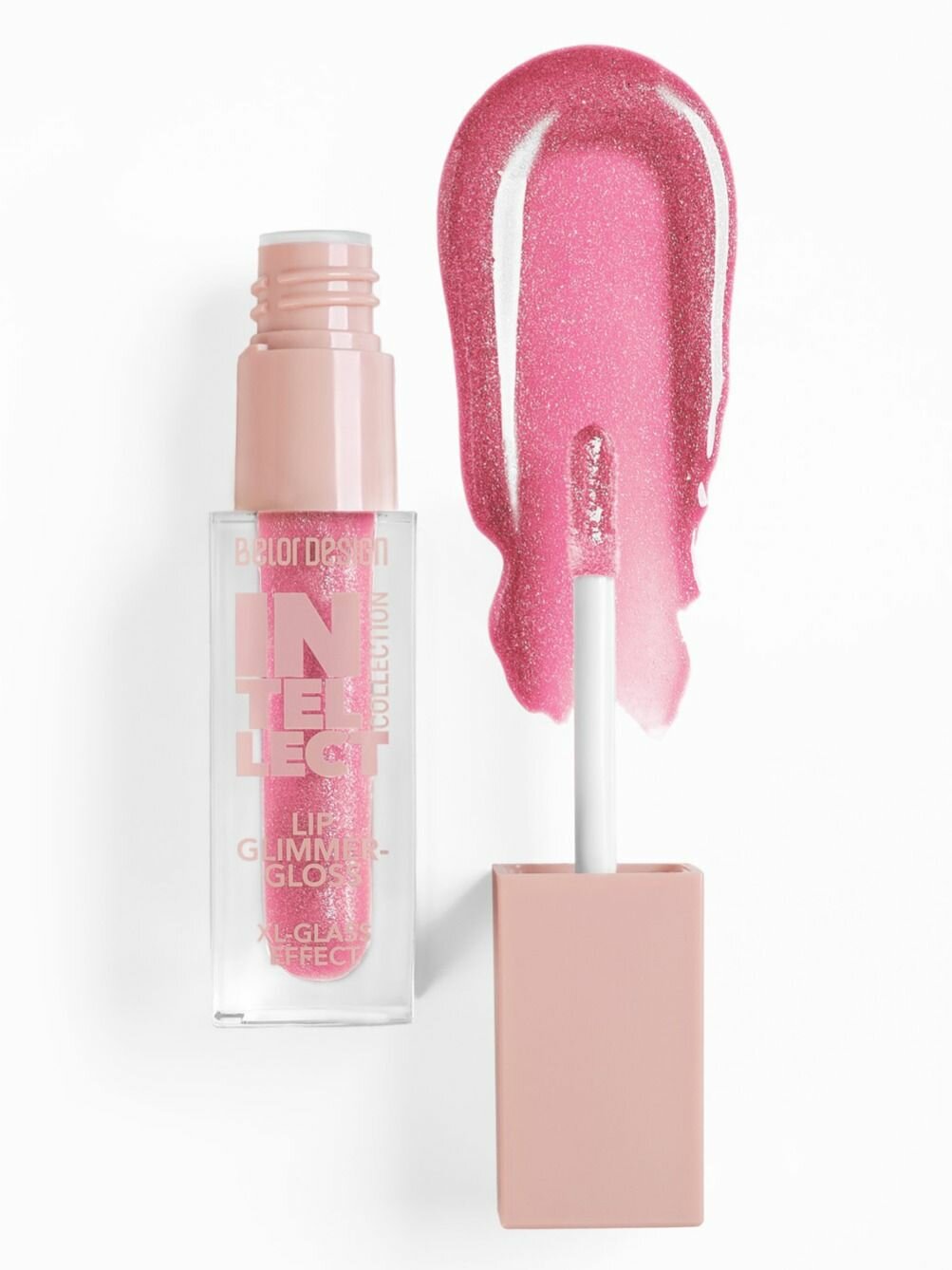 Блеск для губ глиммер Belor Design Intellect тон 101 Розовый 5г