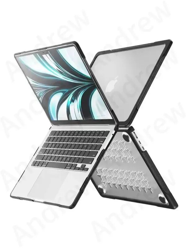 Чехол для MacBook Air 13.6 M2 M3 М4 / Противоударный бампер ShockProof HardShell Case, чехол-накладка для Макбук Аир 13.6 2022 2024 2025 (A2681 A3113 A3240), Цвет: Прозрачный матовый