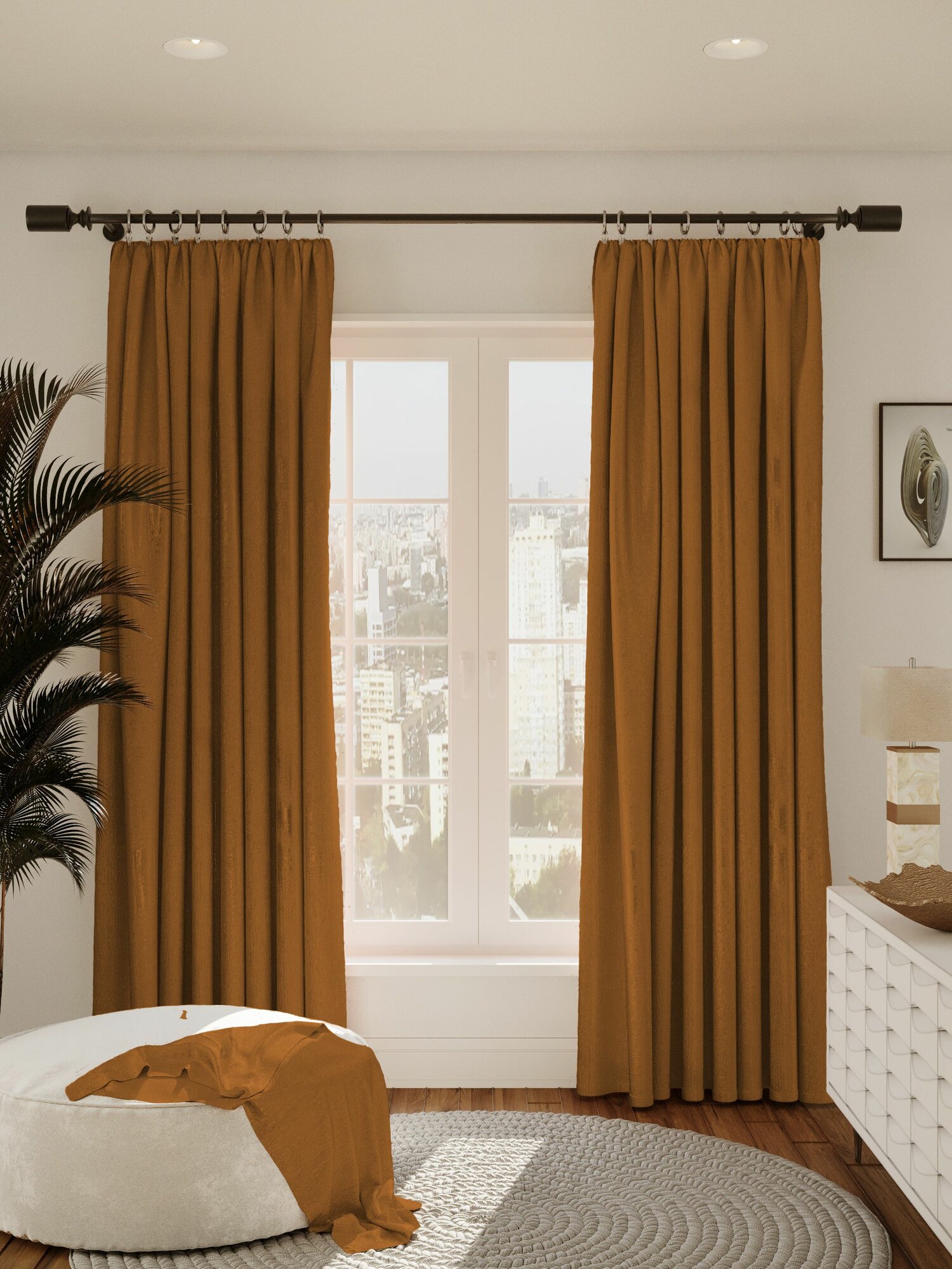 Шторы Атлас-Сатин на отрез метражом от 1 метра, высота отреза 280 см