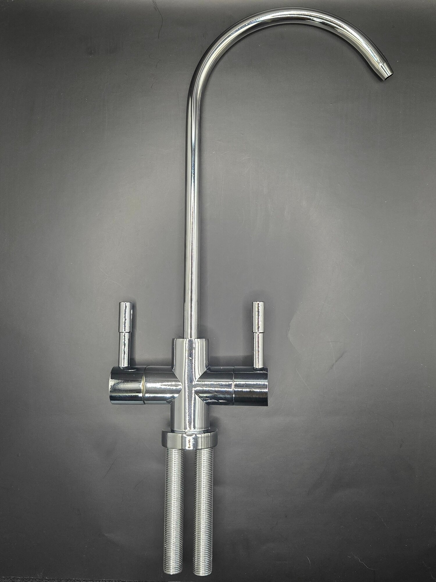 Двойной кран для фильтра питьевой воды из силумина с двумя вентилями, универсальный, на мойку, для систем с минерализатором