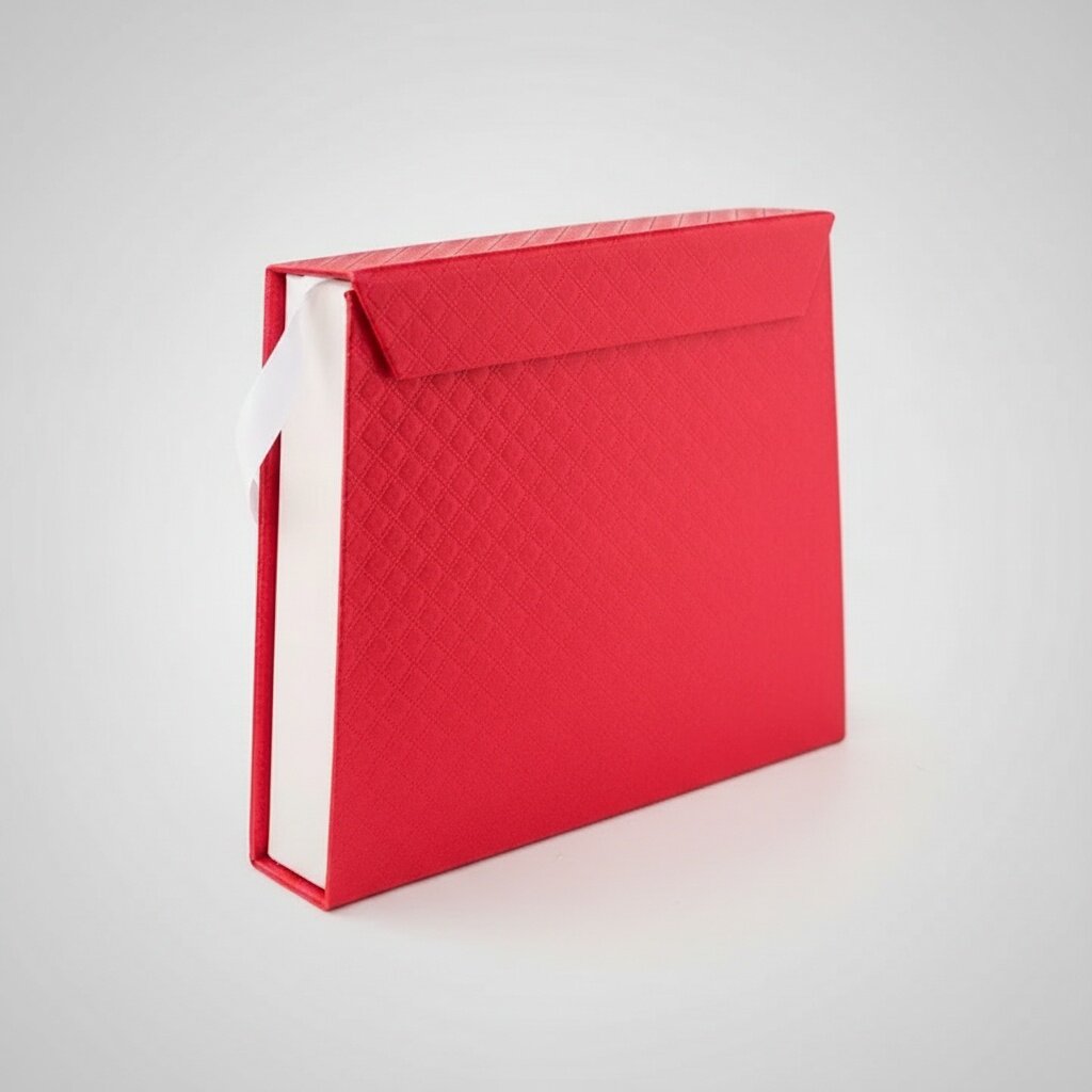 Подарочный футляр-сумочка из картона "валентина" для колье и цепочки, красно-белый