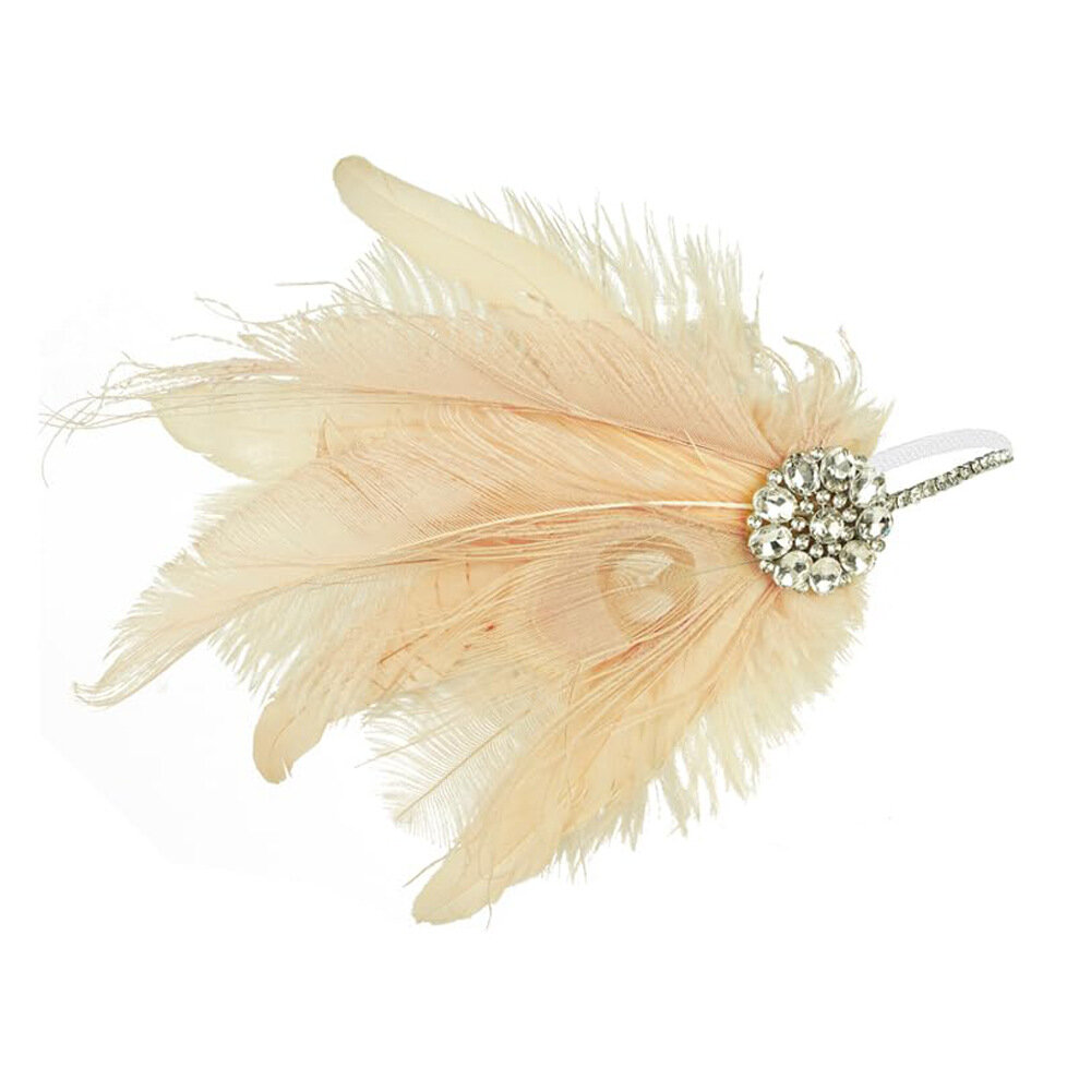 Аксессуары для девушек в стиле флаппер 1920-х годов: винтажная повязка на голову с перьями в стиле Гэтсби, украшение для волос для вечеринок и балов.