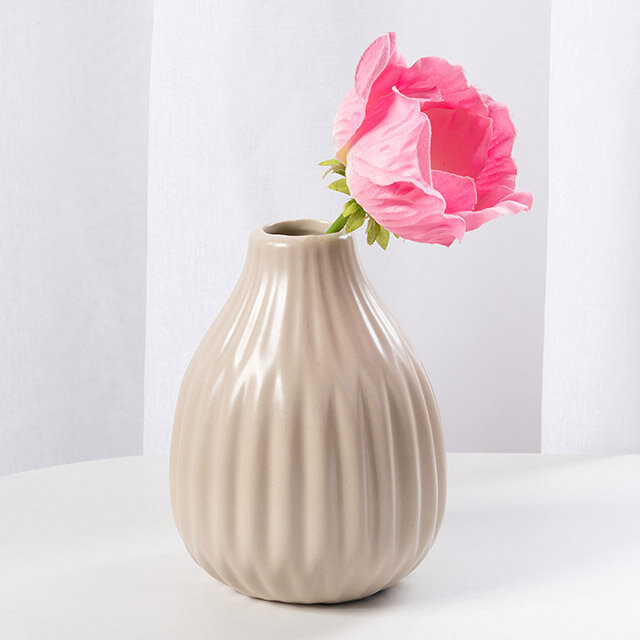 Фарфоровая ваза Concordia 12 см бежевая, Boltze, 2021204-2