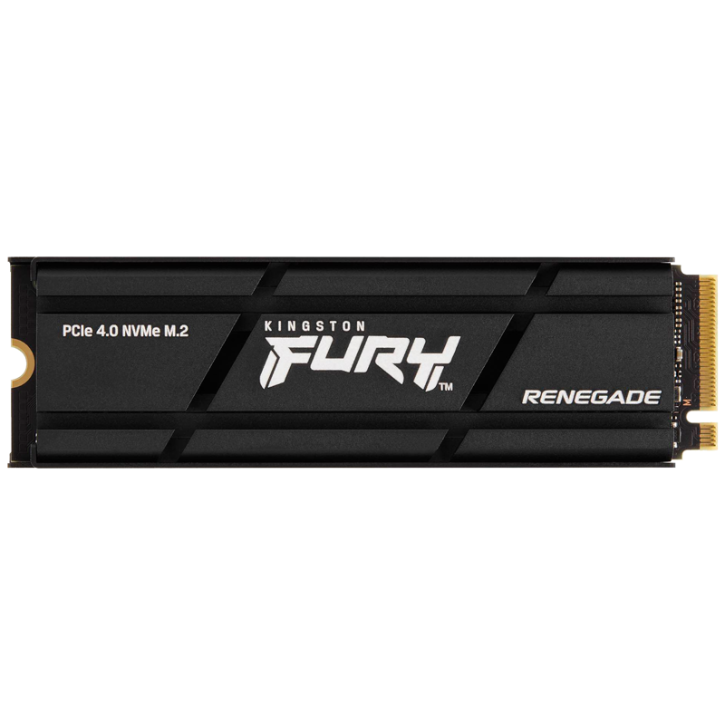 Твердотельный накопитель Kingston SSD Fury Renegade SFYRDK/4000G, 4000GB, M.2(22x80mm), NVMe, PCIe 4.0 x4, 3D TLC, R/W 7300/7000MB/s, IOPs 1 000 000/1 000 000, DRAM buffer 4096MB, TBW 4000, DWPD 0.55, with Heat Spreader, гарантия 5 ЛЕТ