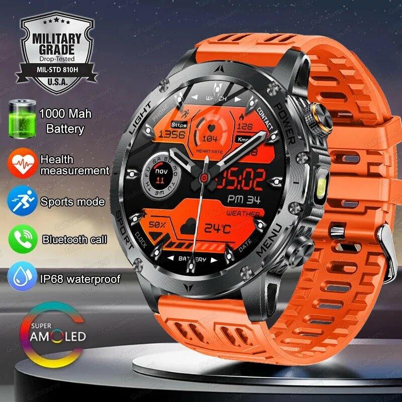 Мужские умные часы orange 1.7" с подсветкой IP68