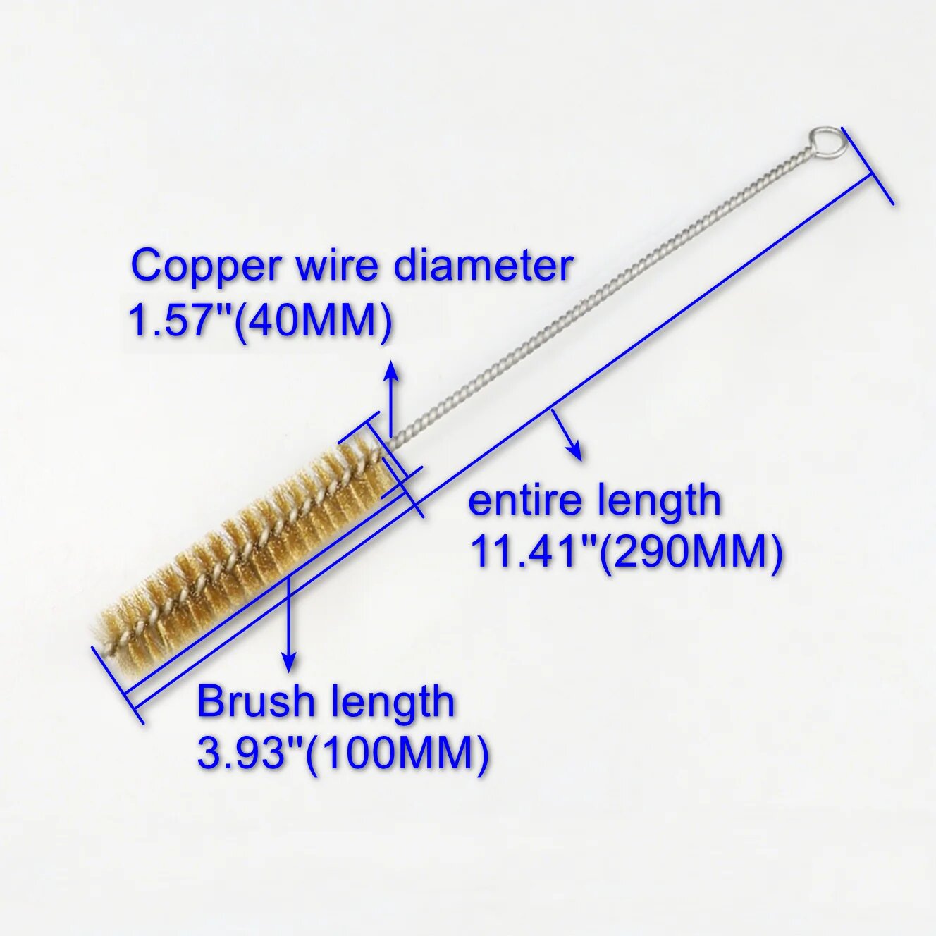 Щетка для труб из медной проволоки, щетка для труб из стальной проволоки, круглая щетка для удаления ржавчины и очистки стальной проволоки, промышленная медь с длинной ручкой