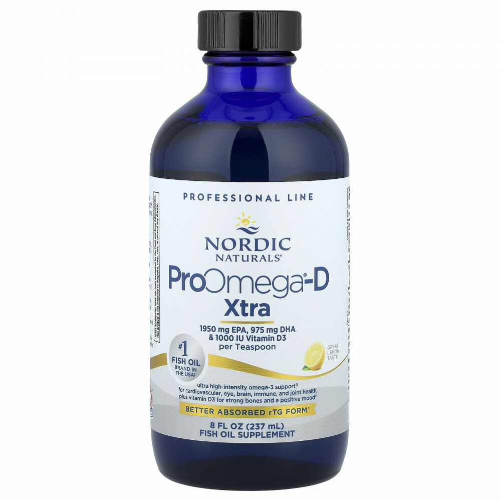 Nordic Naturals, ProOmega®-D Xtra, лимон, 237 мл (8 жидк. унций)