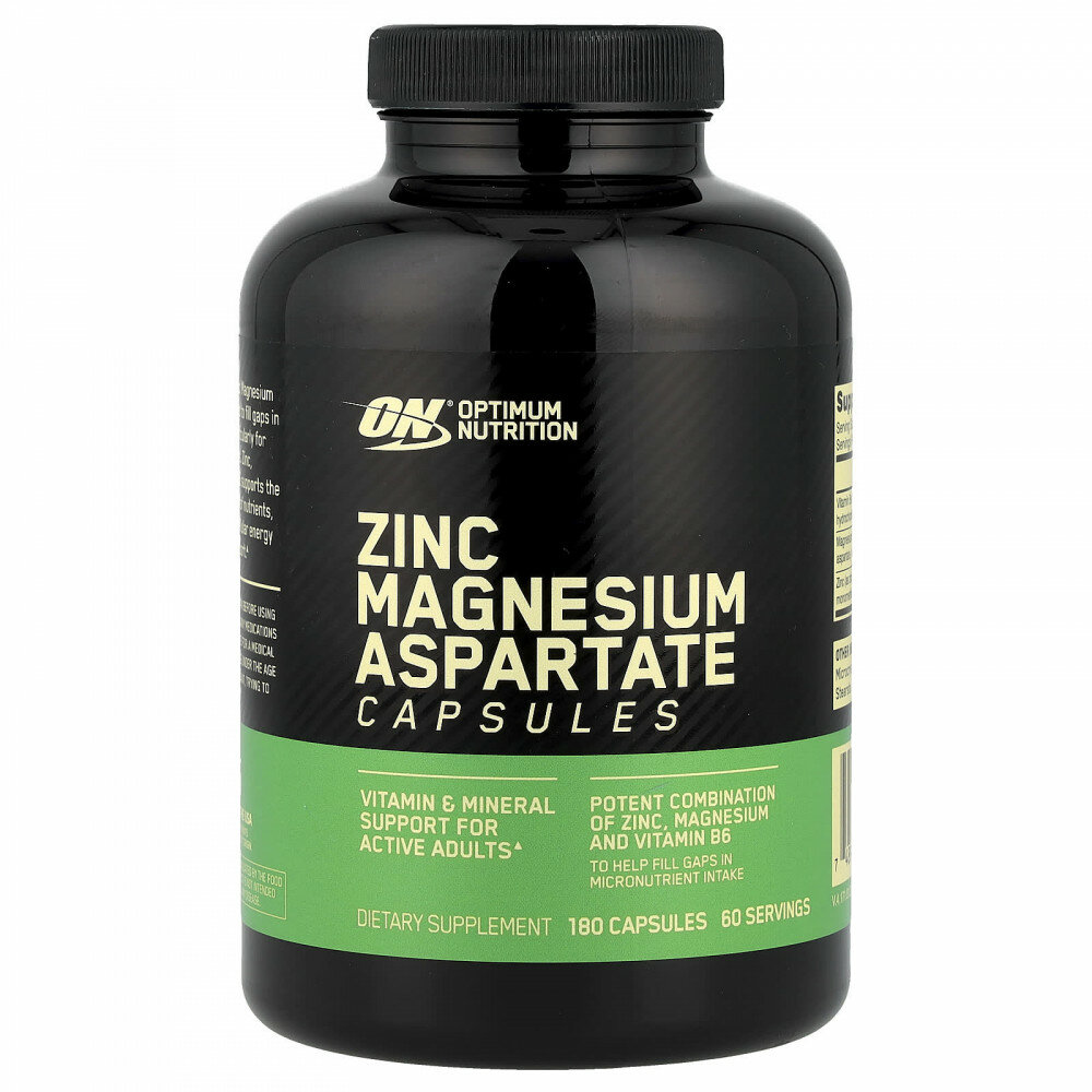 Optimum Nutrition, Цинка и магния аспартат, 180 капсул