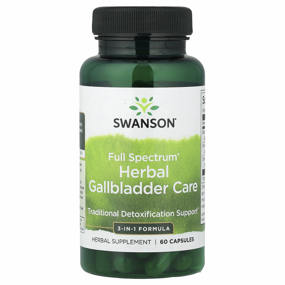 Swanson Vitamins, Full Spectrum™, средство на основе трав для поддержки жёлчного пузыря, 60 капсул