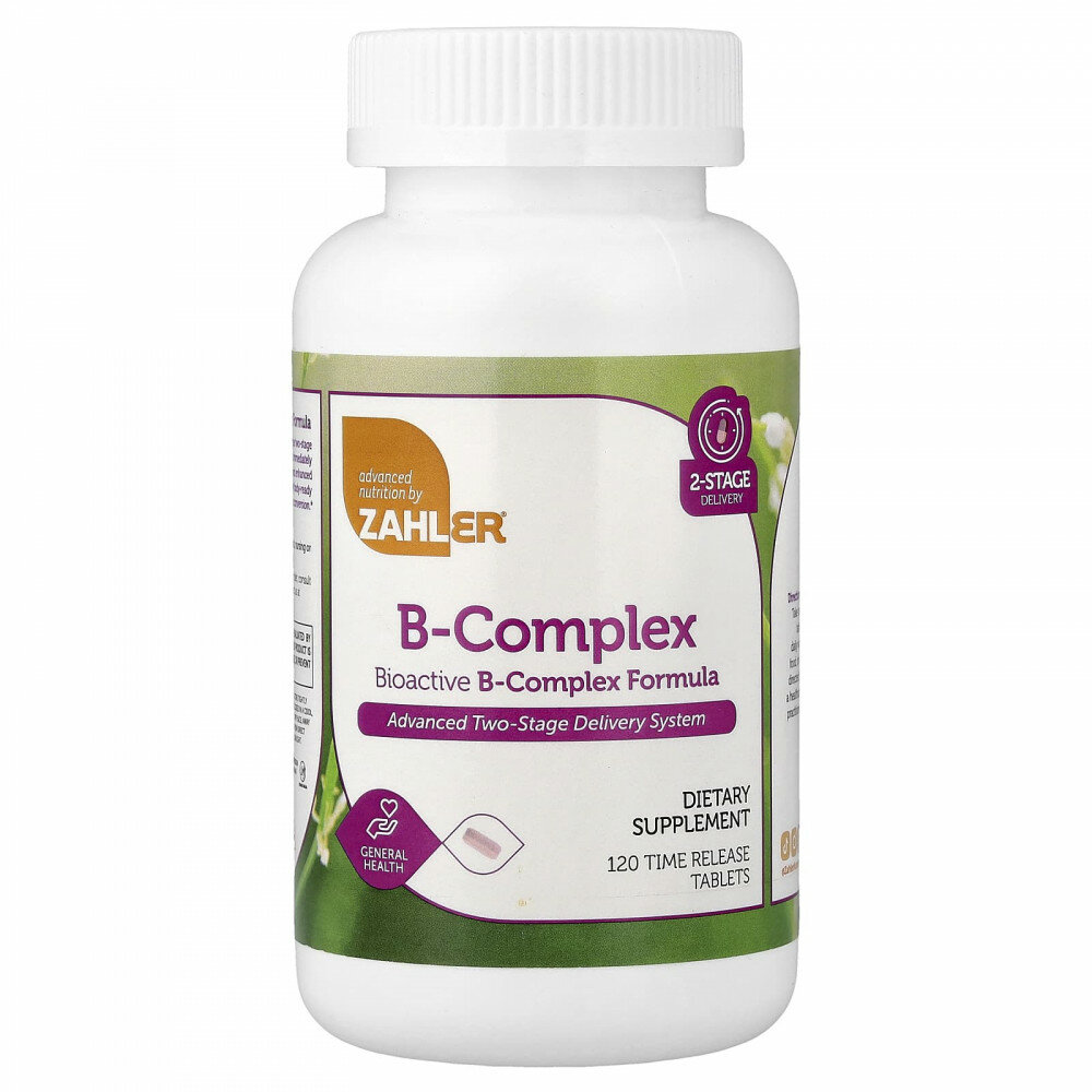 Zahler, биоактивный комплекс витаминов группы B, 120 таблеток с медленным высвобождением