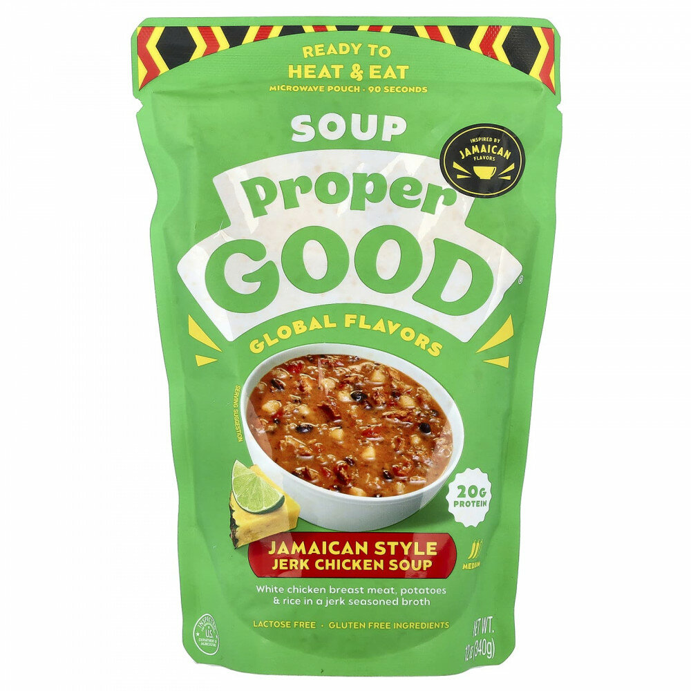 Proper Good, ямайский суп с курицей джерк, средний, 340 г (12 унций)