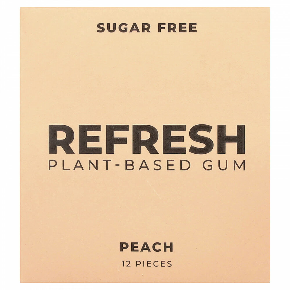 Refresh Gum, растительная жевательная резинка, со вкусом персика, 12 шт.