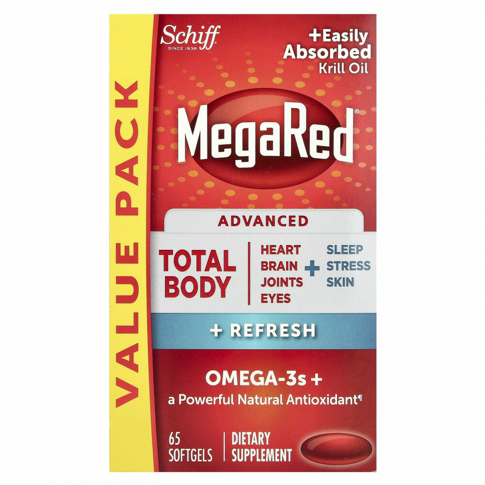 Schiff, MegaRed®, Advanced Total Body + Refresh, 65 мягких таблеток