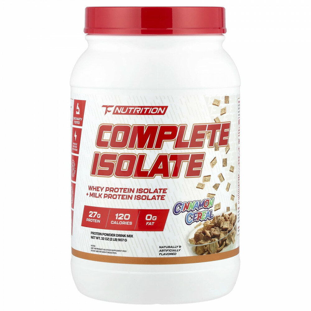 TC Nutrition, Complete изолят, хлопья с корицей, 907 г (2 фунта)