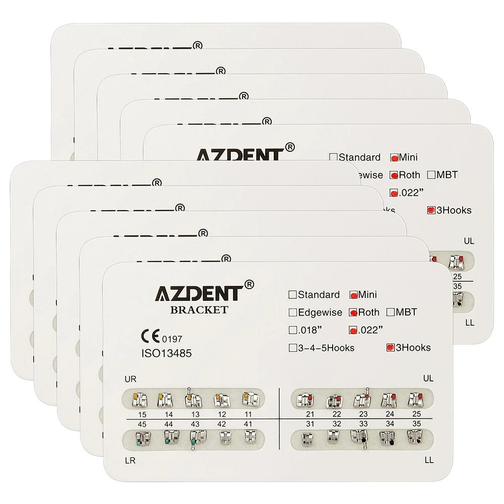 Металлические брекеты Azdent Mini Roth 022 HK 3