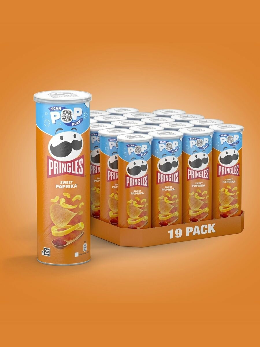 Картофельные чипсы Pringles, со вкусом Паприки, 165 гр, 19 шт