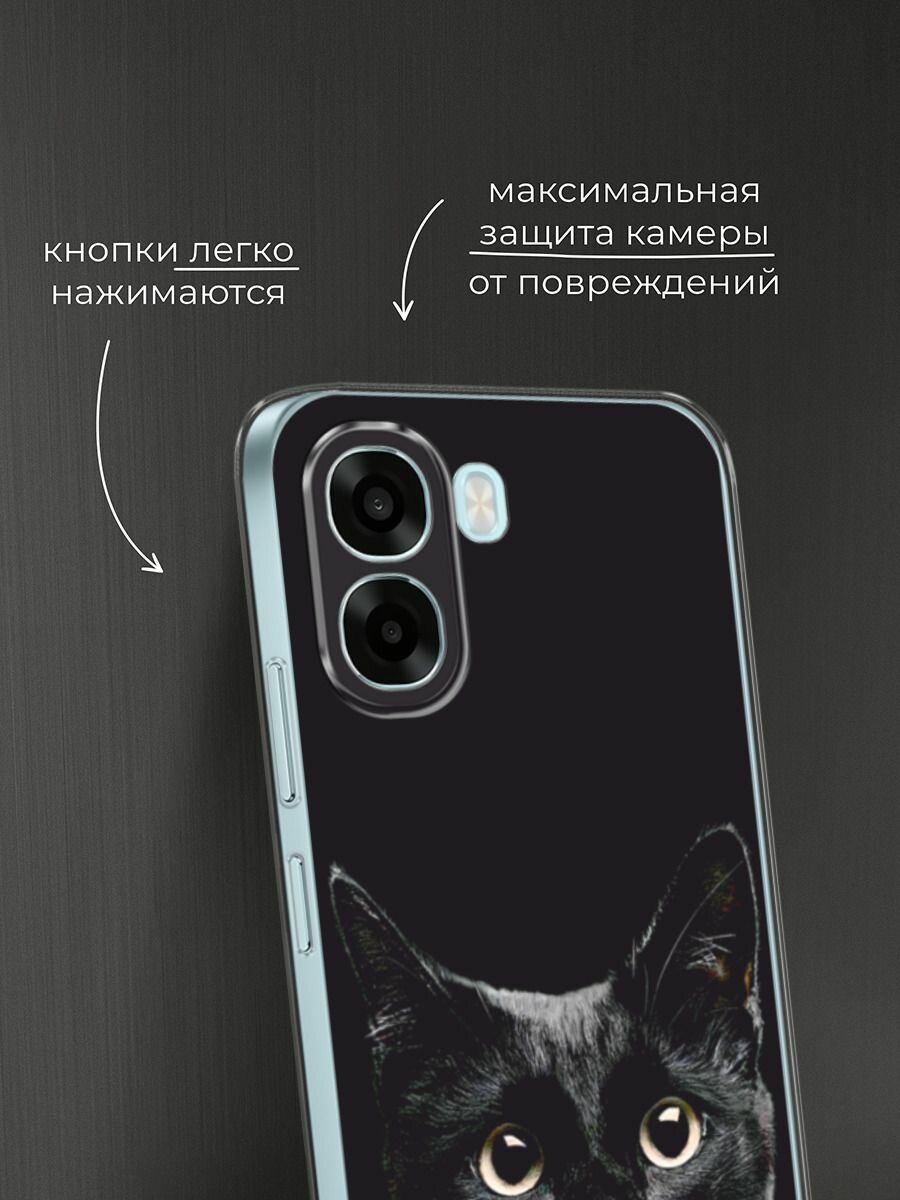 Силиконовый чехол на Oppo A6x / Оппо A6x с принтом Добрый кот — фото 1