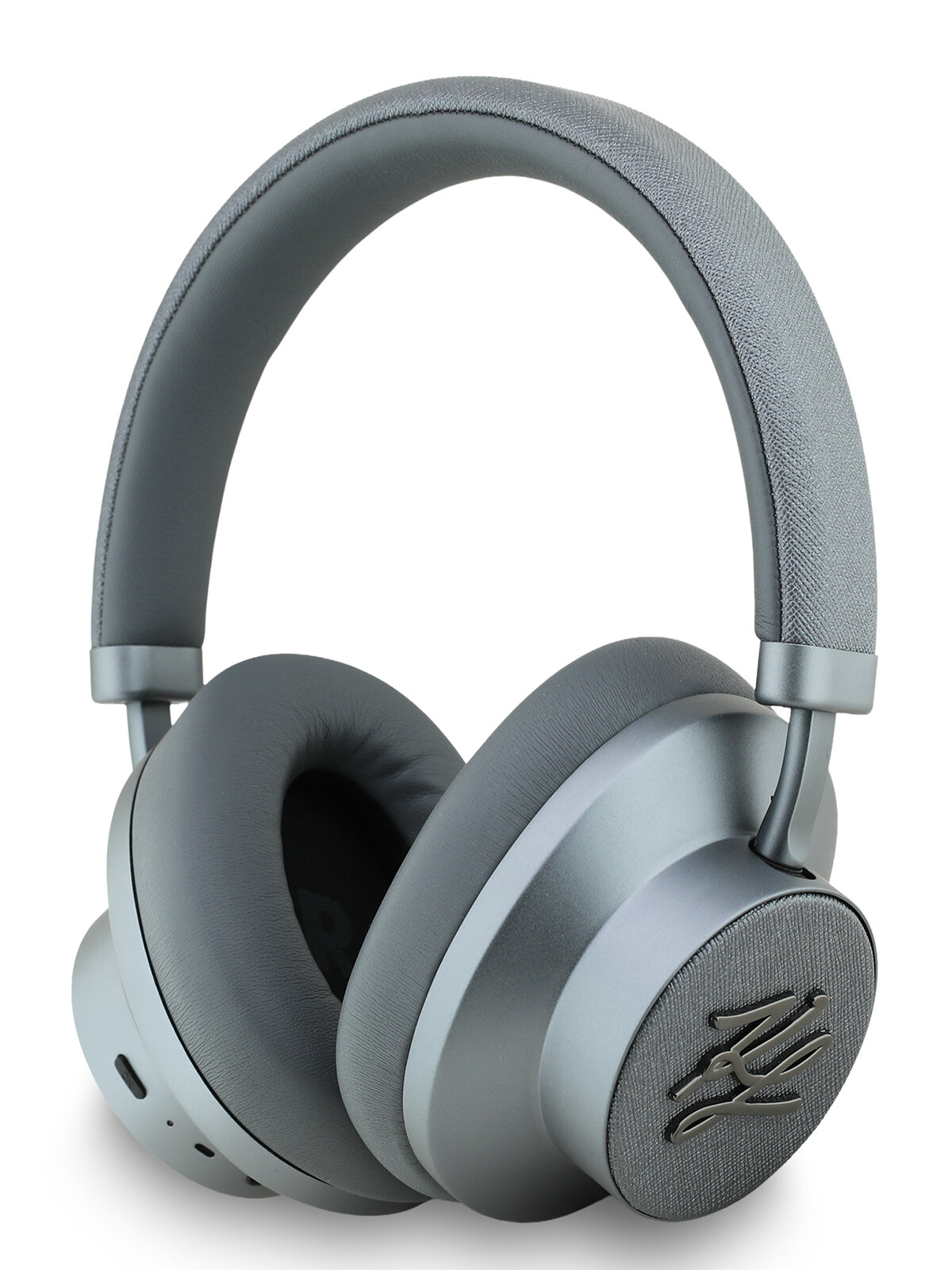 Наушники Karl Lagerfeld накладные, с активным шумоподавлением ANC/ENC, Bluetooth 5.4, с отделкой из экокожи, серый
