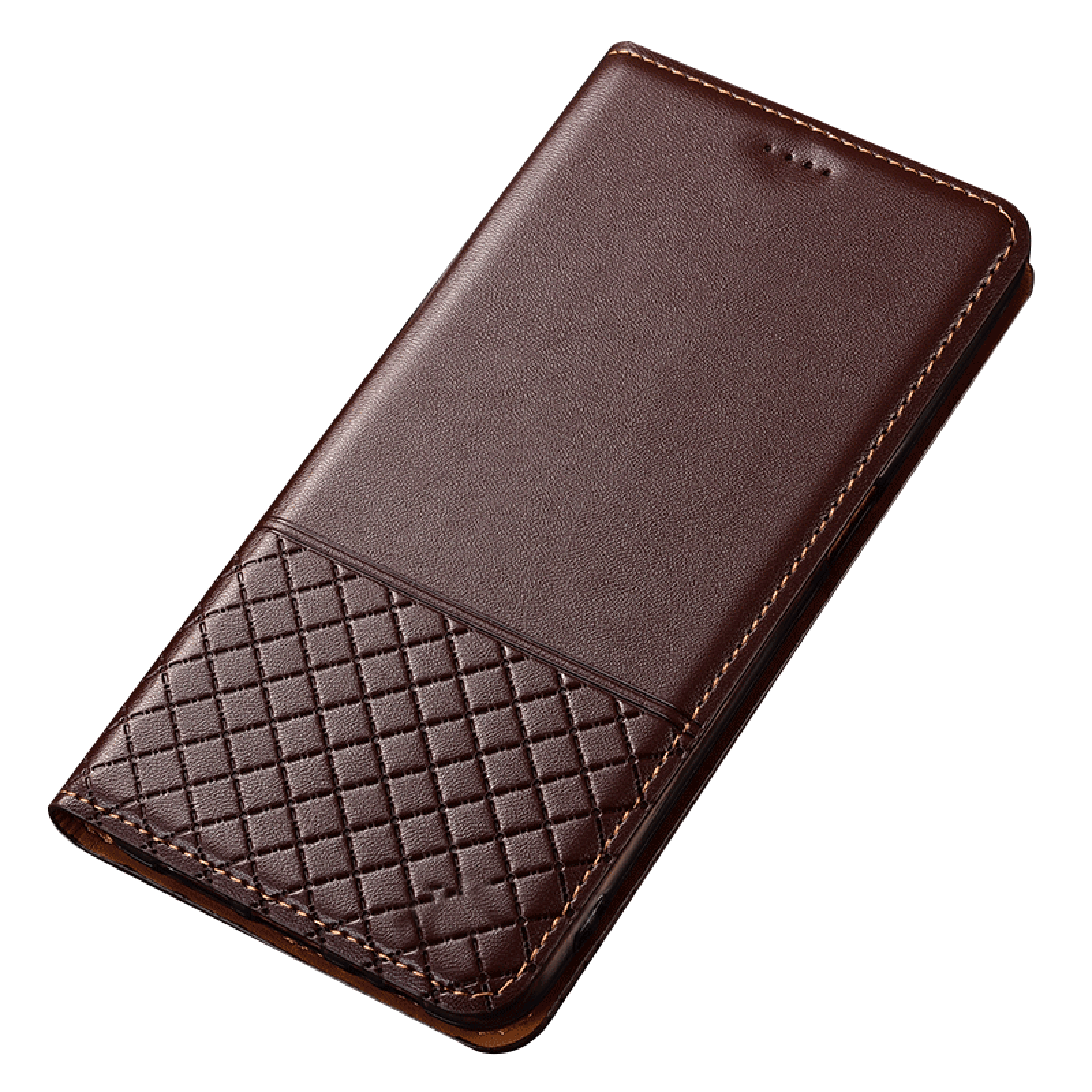 Чехол-книжка MyPads Premium для Xiaomi Mi 11 из натуральной кожи с элегантной стеганой прошивкой коричневый