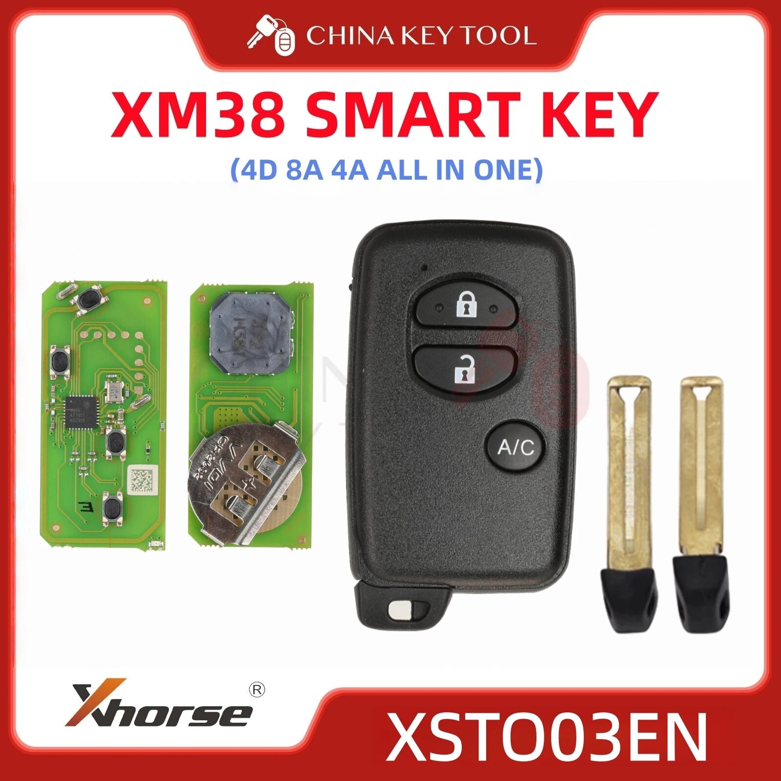 Xhorse XM38 Smart Key Remote 4D 8A 4A «все в одном» для Toyota Lexus: XSTO03EN глобальная Золотой