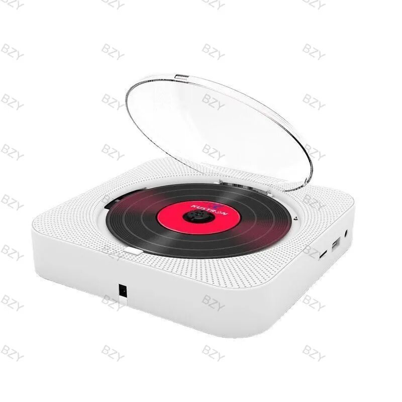CD-проигрыватель KUSTRON белый с прозрачной крышкой для виниловых пластинок