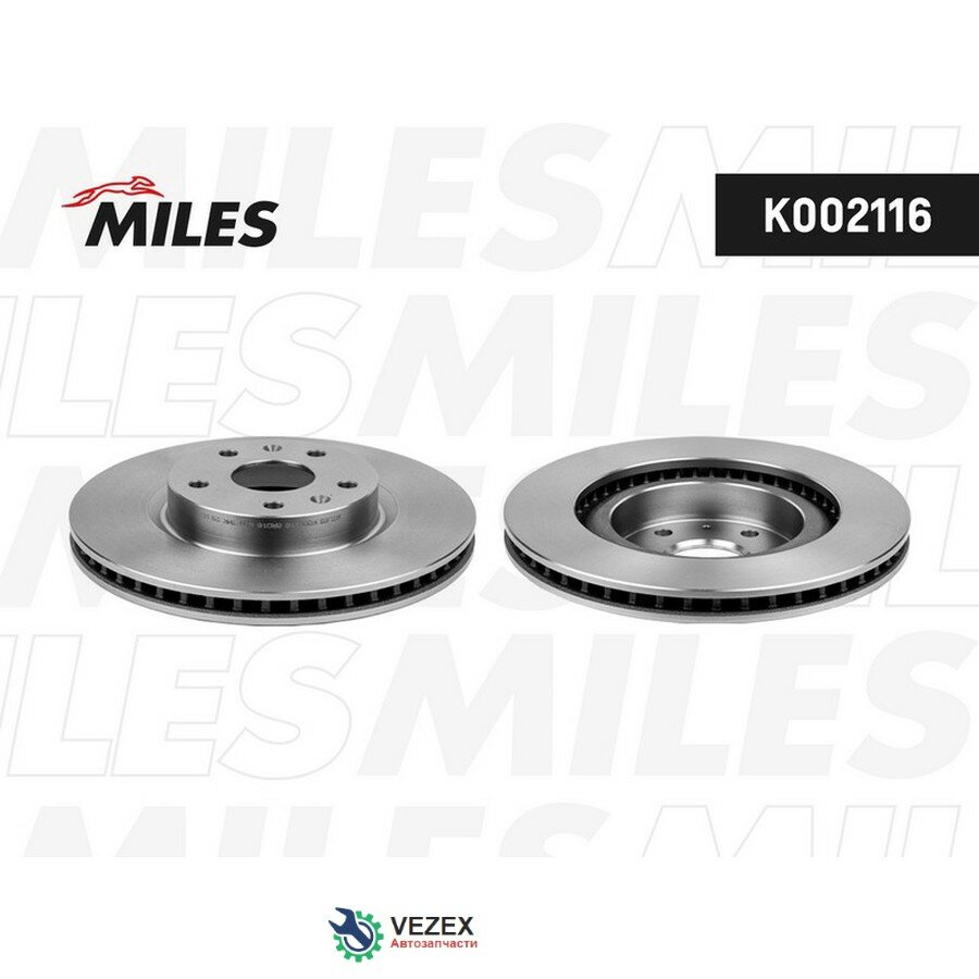 MILES K002116 Диск тормозной CHERY TIGGO (T11) 03.02- 1.6/LIFAN X60 - передний K002116 2шт