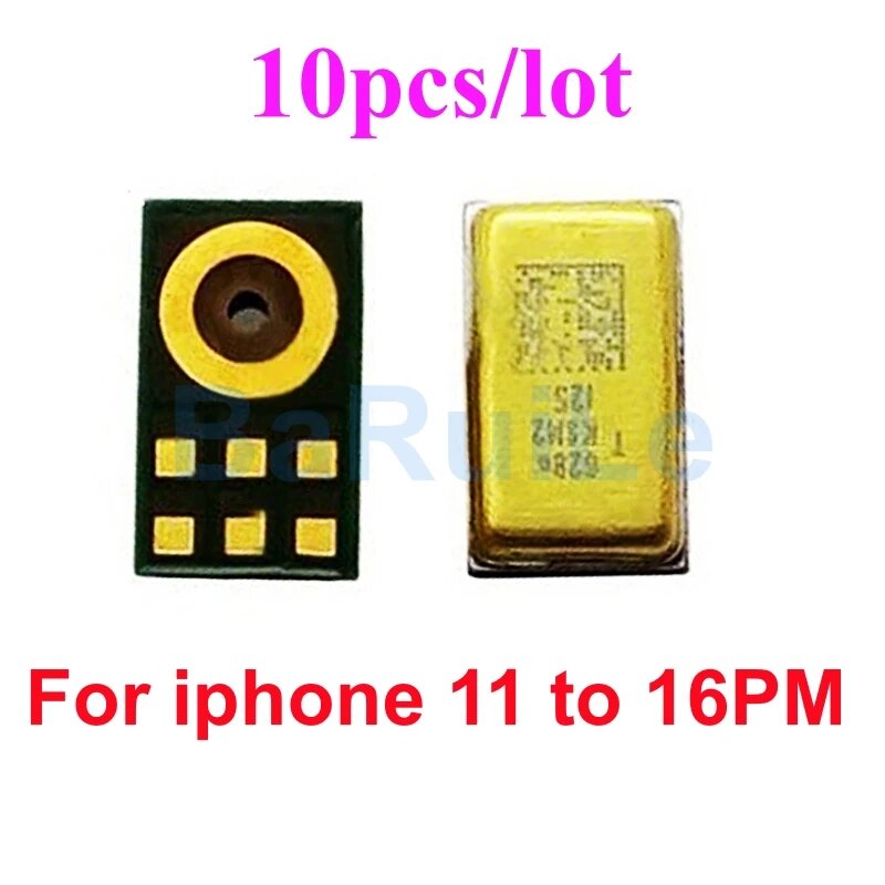 10 шт. микрофонный чип для iPhone 16 15 14 13 Pro Max 12 Mini 11 X XS XR 7 8 Plus 6S, 10x 11 to 16PM