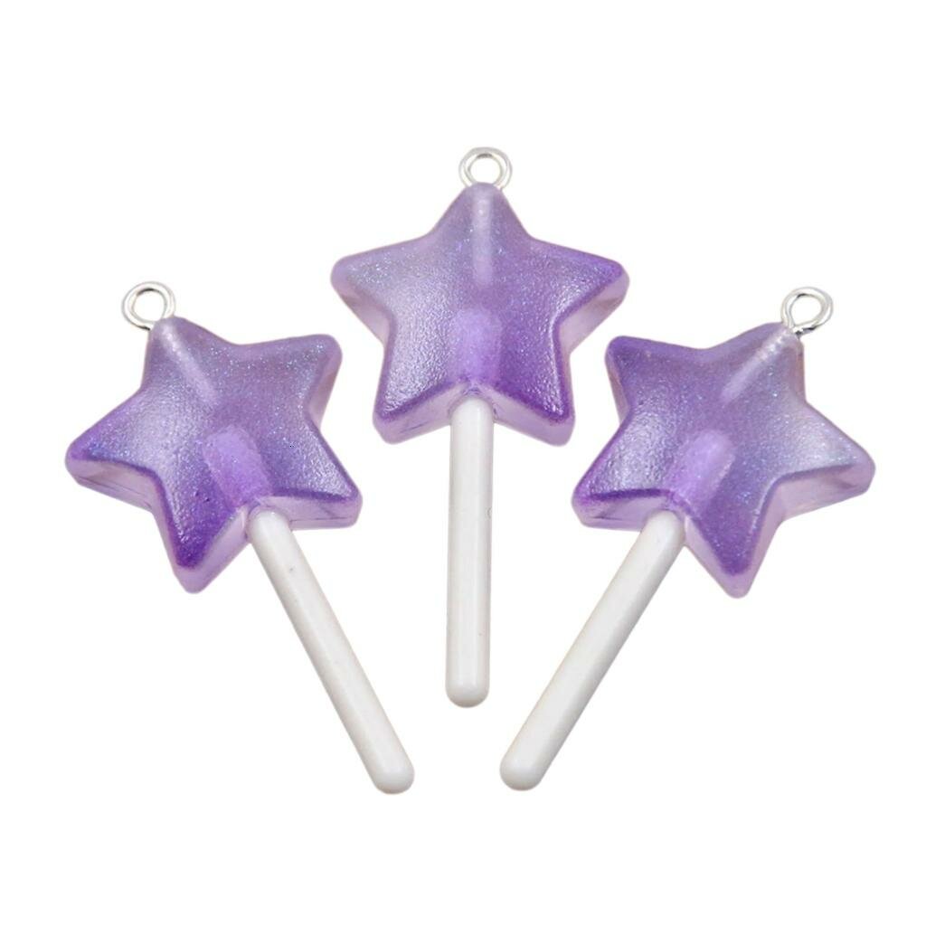 Подвеска-леденец «Звезда, сердце, круг», Фиолетовый - Пентаграмма.