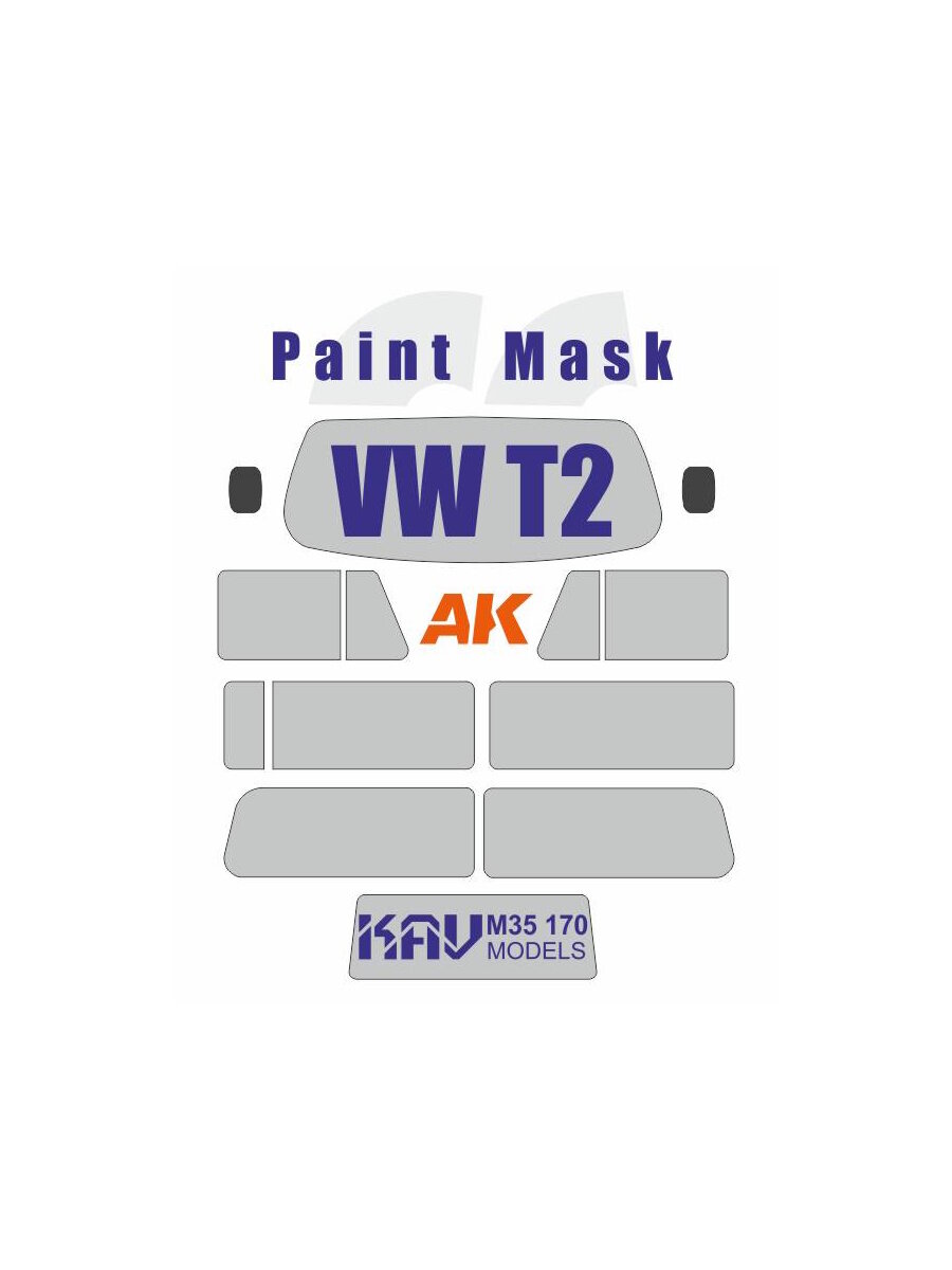 Окрасочная маска на Volkswagen T2 (AK) 1:35 KAV M35 170
