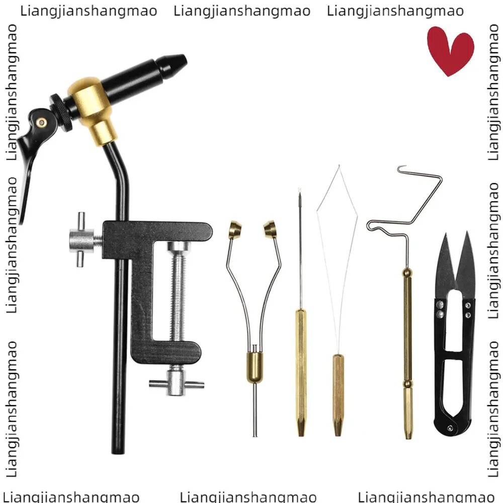 Набор инструментов для вязания мушек: шпуледержатель, финишер, игла, ножницы для нахлыста