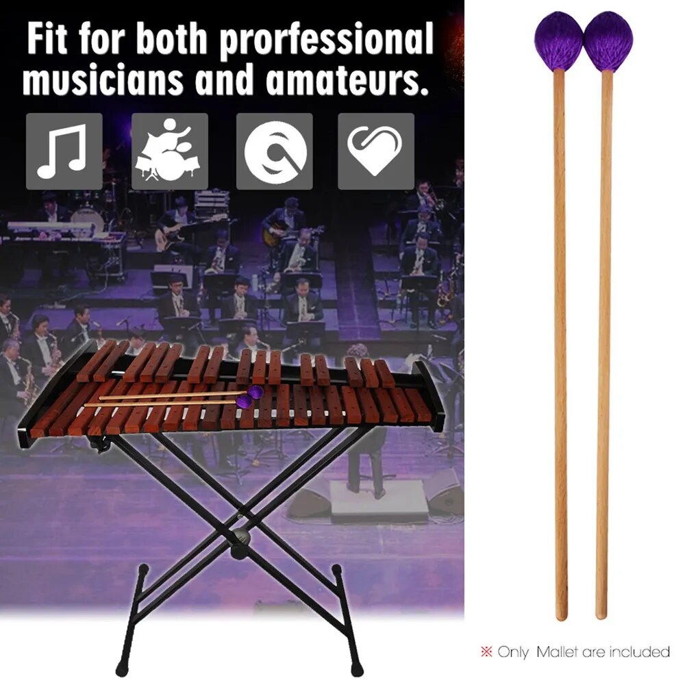 Маримба Маллетс with Purple Mallets, Wooden Bars, and X Stand for Percussion Instruments — фото 1