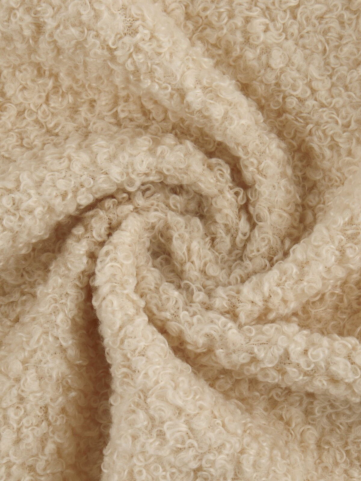 Лоскут мех "Барашек", 50x50 см, 500 г/м, цвет бежевый №2, цвет: бежевый