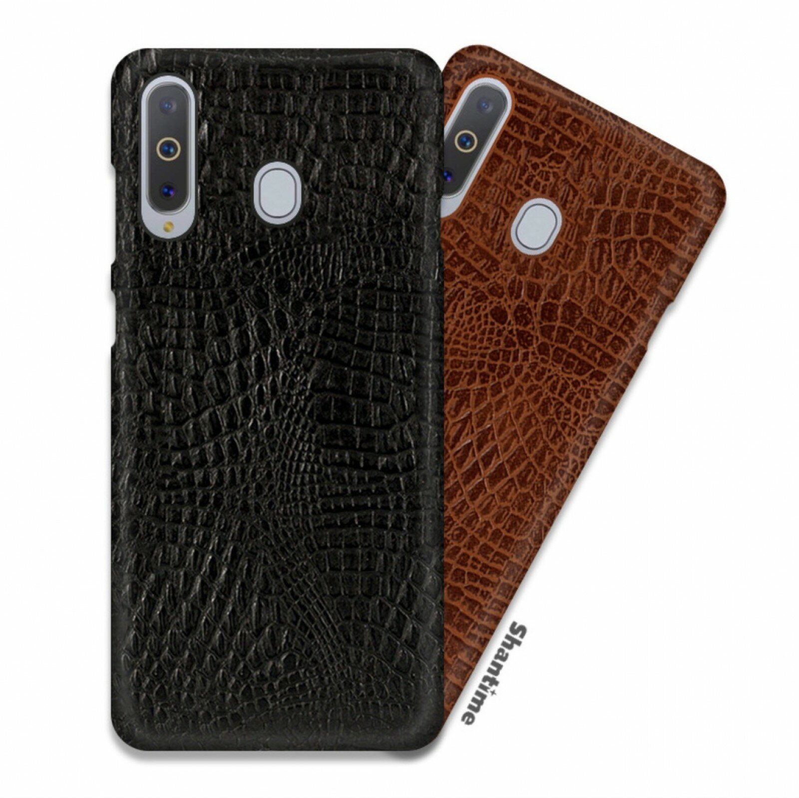 Чехол-накладка MyPads для Samsung Galaxy M30 и A40s тонкий коричневый с покрытием под кожу крокодила