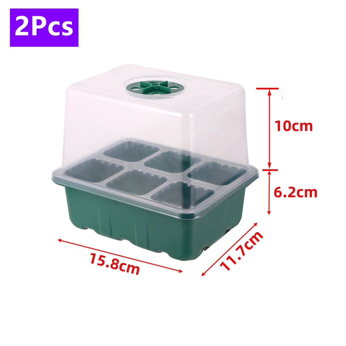 Горшок для рассады 6/12/13/24 отверстий Изумрудный, 6cell With Airhole