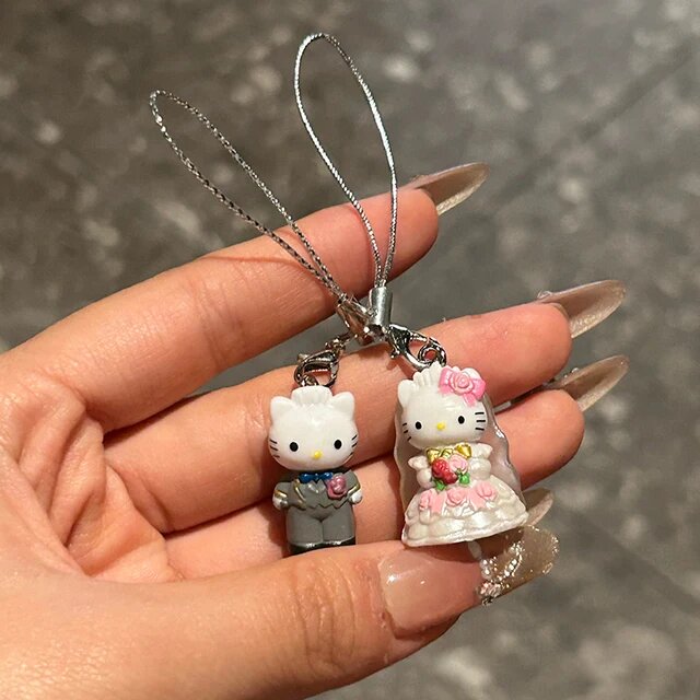 Брелок Hello Kitty для свадьбы, сувенир для вечеринки, подарок на День святого Валентина, свадебный брелок Hello Kitty, аксессуар в стиле аниме. Размер: как показано на фото.