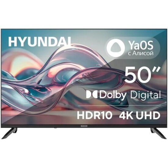 Телевизор Hyundai H-LED50BU7012, 4K Ultra HD, Яндекс ТВ, черный