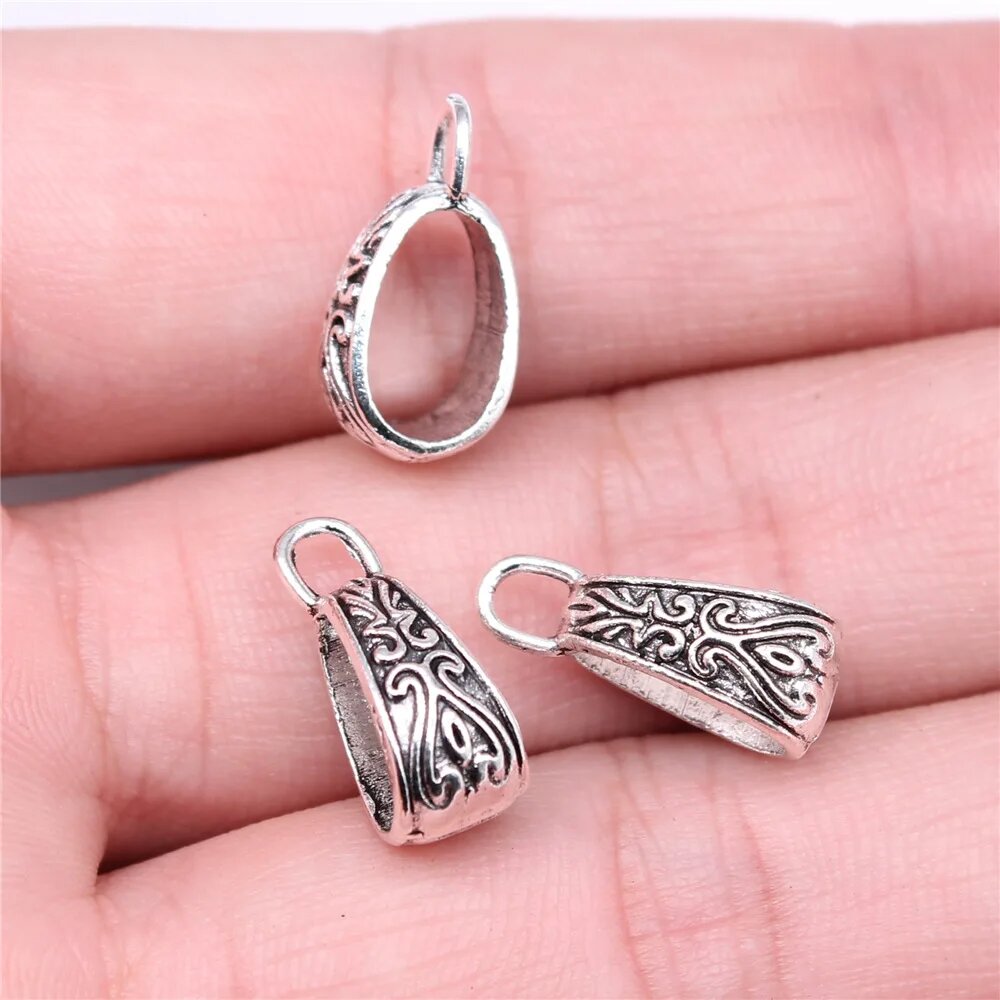 Соединительные бусины серебристые 17x6mm B11851