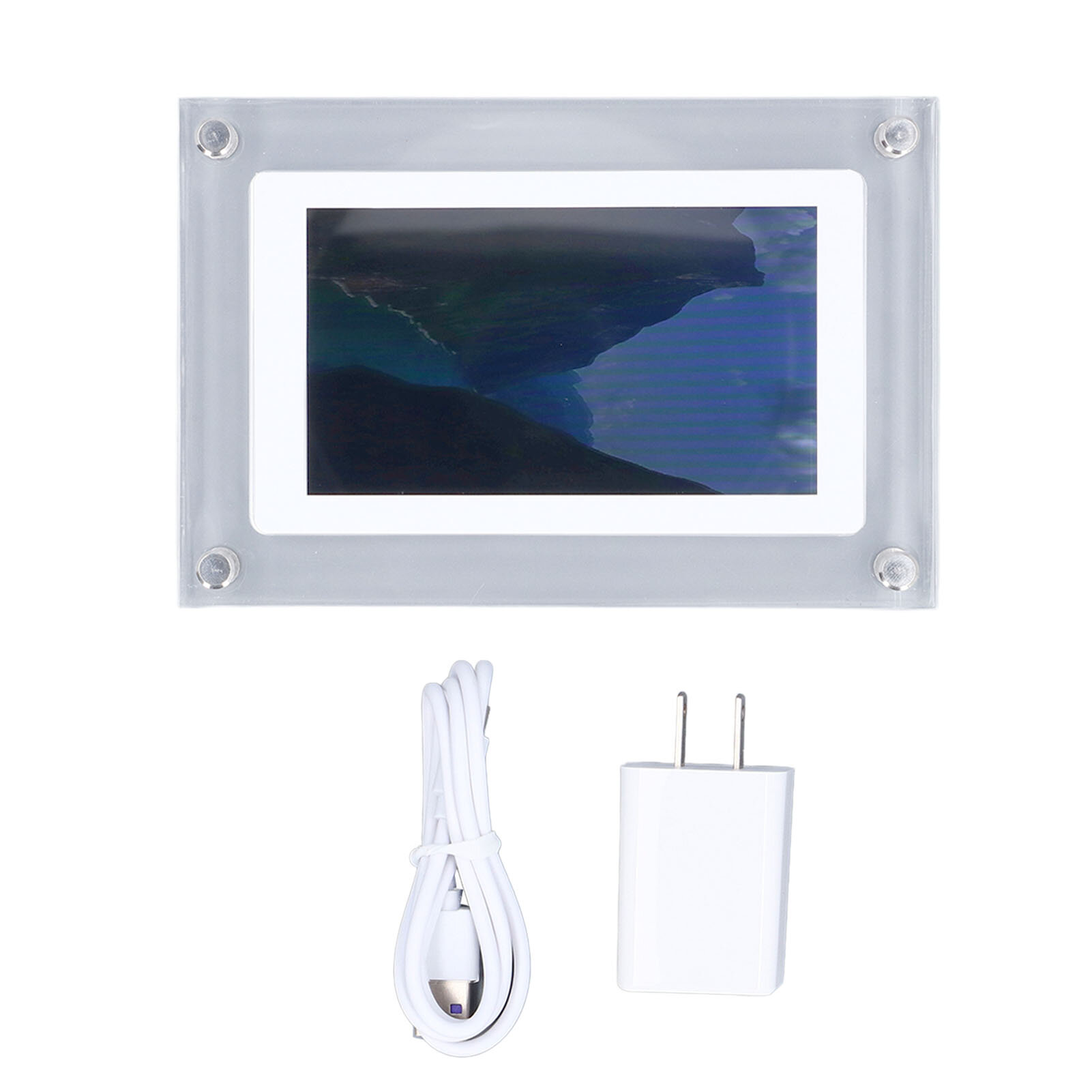 Цифровая фоторамка 5 дюймов, 2 ГБ памяти, HD-экран, акриловый корпус, электронная фоторамка для дома