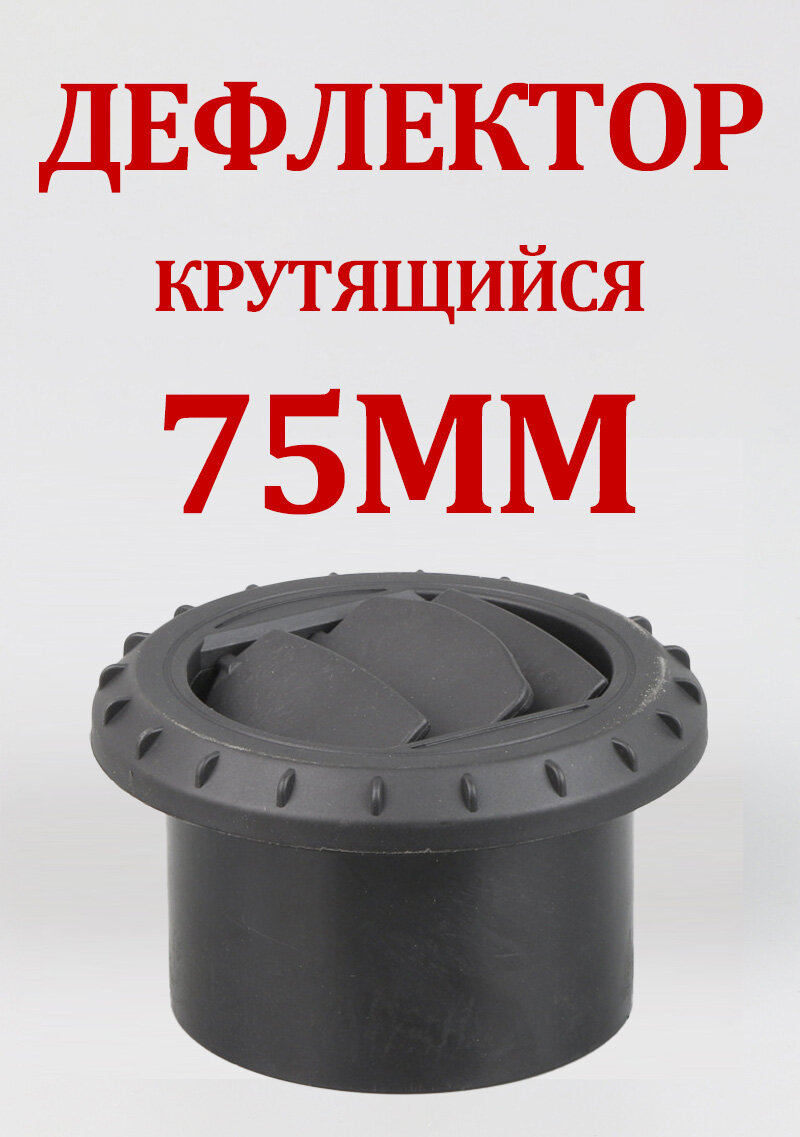 Дефлектор 75мм крутящийся для автономного отопителя (автономки) с подвижными шторками