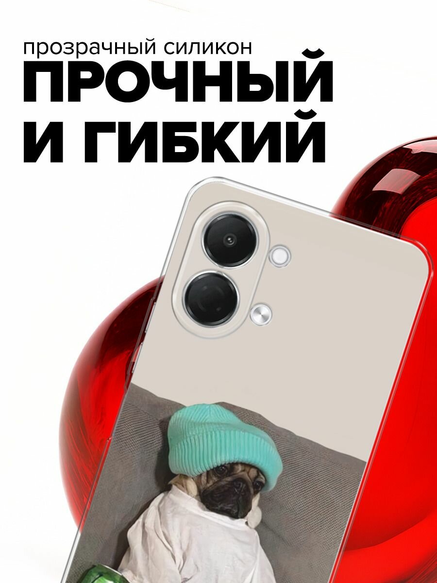 Чехол на Tecno Spark Go 3 / Текно Спарк Го 3 с принтом Мопс на диване — фото 1