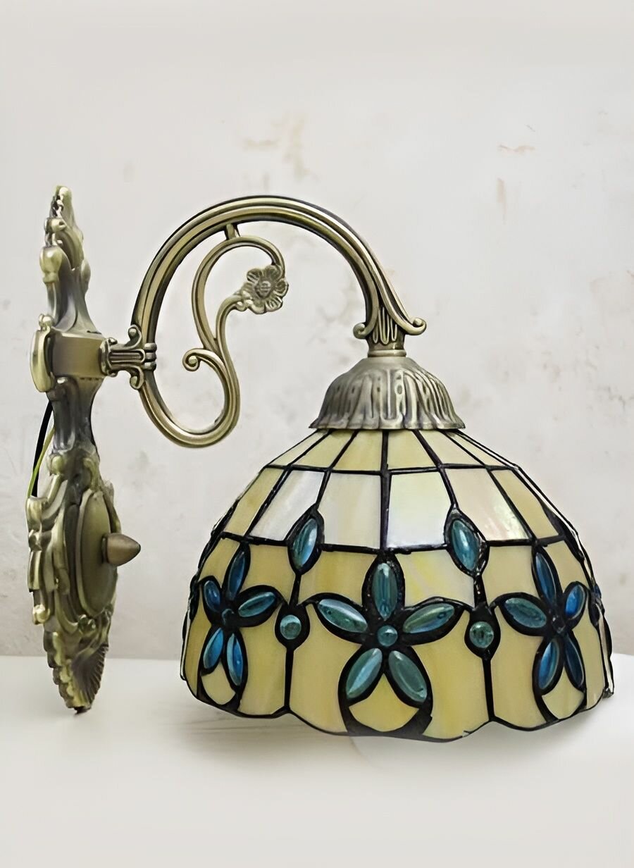 Бра "Tiffany" RCN 03 WA, E14, IP00, плафон из стекла, 60Вт, длина 28 см, ширина 18 см