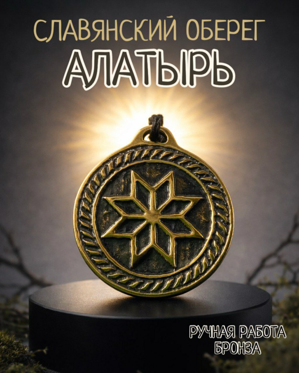 Славянский оберег на шею. Амулет. Алатырь. Талисман. Бронза
