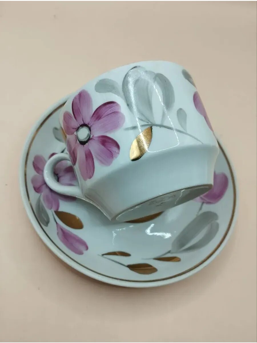 Винтажная чайная пара "Ромашки" СССР, 1970-1975 гг.