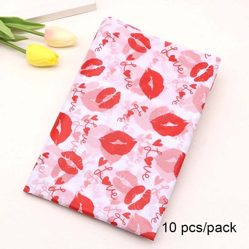 10 шт, бумага для снежной груши с узором в виде сердца, упаковочная бумага для свадебного подарка на День святого Валентина, букет ручной работы, материал для украшения букета