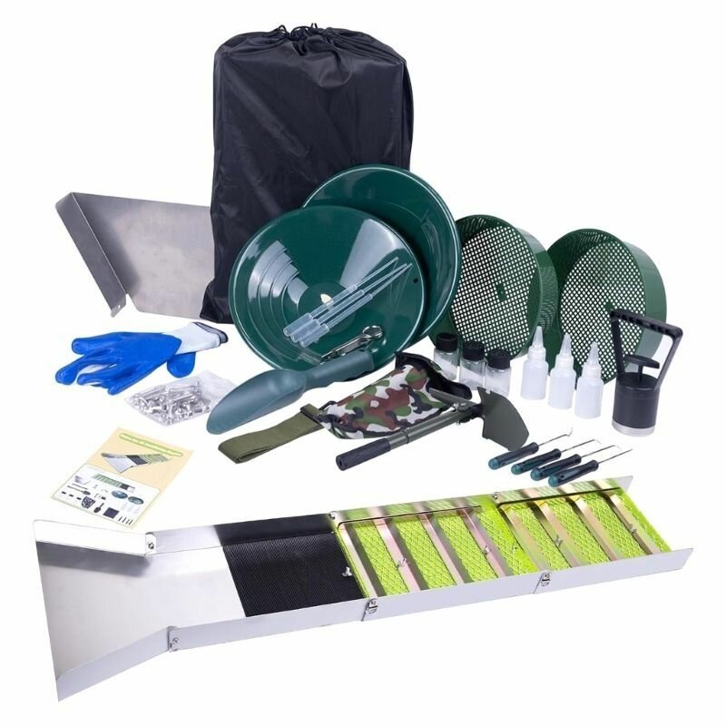 (1 комплект) Обновленный набор неуправляемых инструментов для добычи золота с помощью желоба для добычи золота