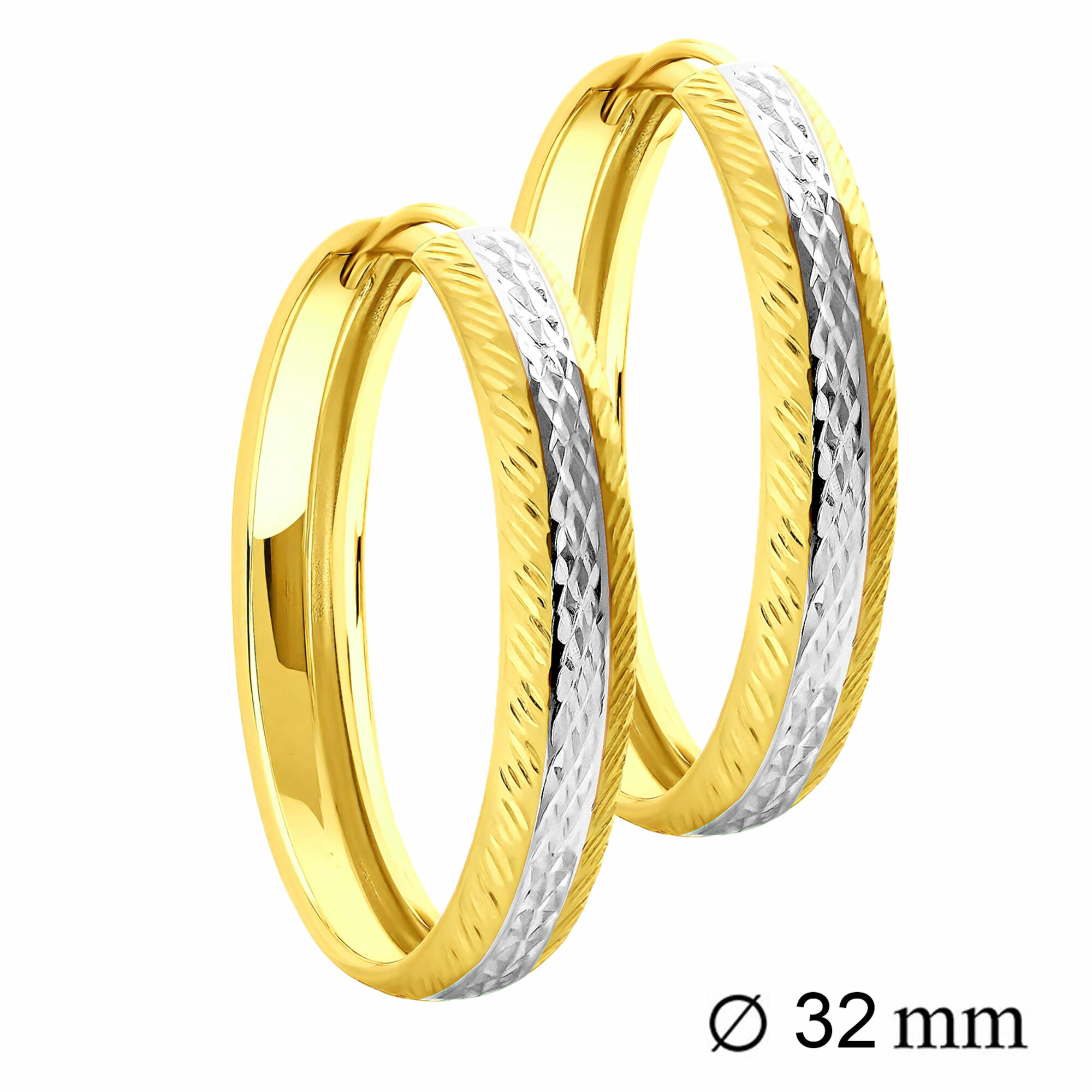 Серьги конго, желтое золото, 585 проба