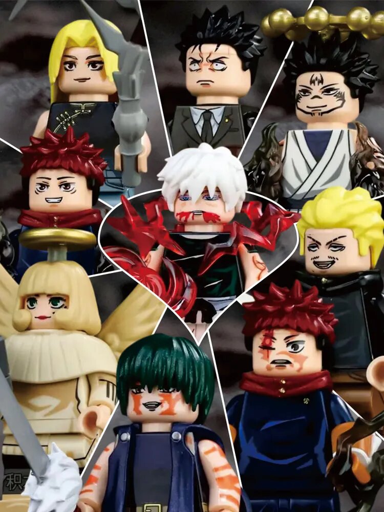 Jujutsu Kaisen/Набор игрушки минифигурки аниме Магическая битва 9 шт/конструктор Магическая битва/конструктор совместимый с лего